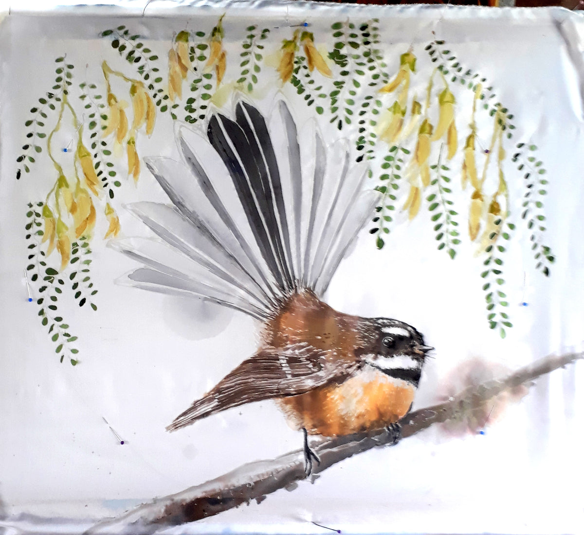 The Stages of Painting the background of the Fantail Circle and Square ...